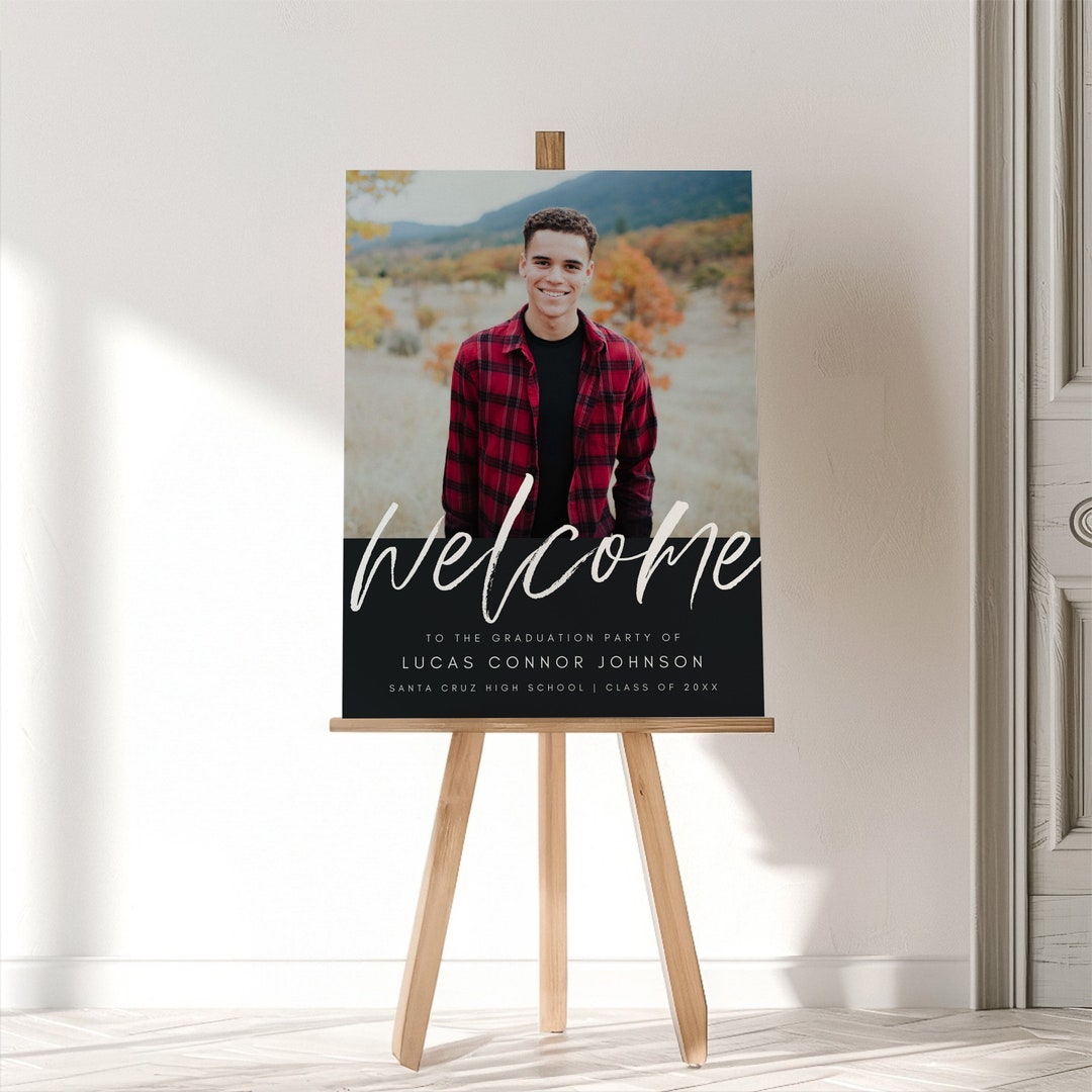 Graduation Welcome Sign Template, Modern Graduation Welcome, Senior ...