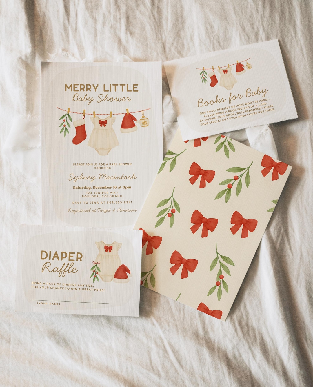 Santa Baby Christmas Girl Baby Shower Bundle, Merry Christmas Baby ...