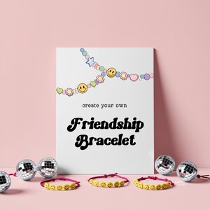 Editable Era Friendship Bracelet Sign, Girl Birthday Sign Template ...