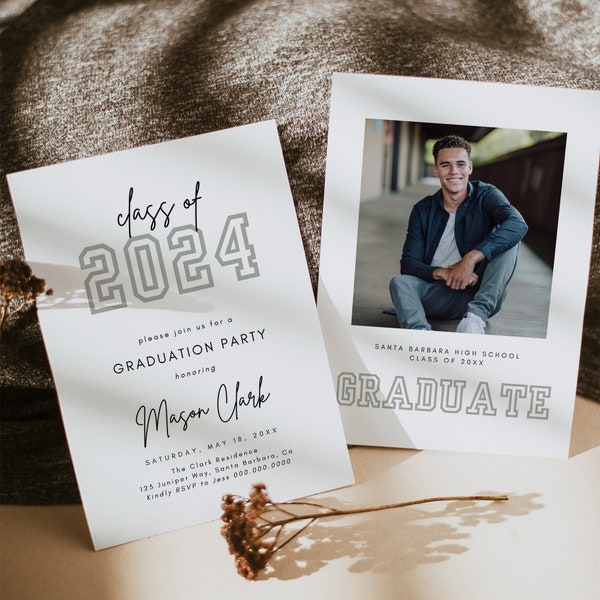 High School Graduation Invitation Canva - Etsy