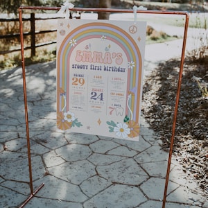 Groovy Goodies Sign, Groovy One Birthday Treat Sign, 70s Retro Hippie ...