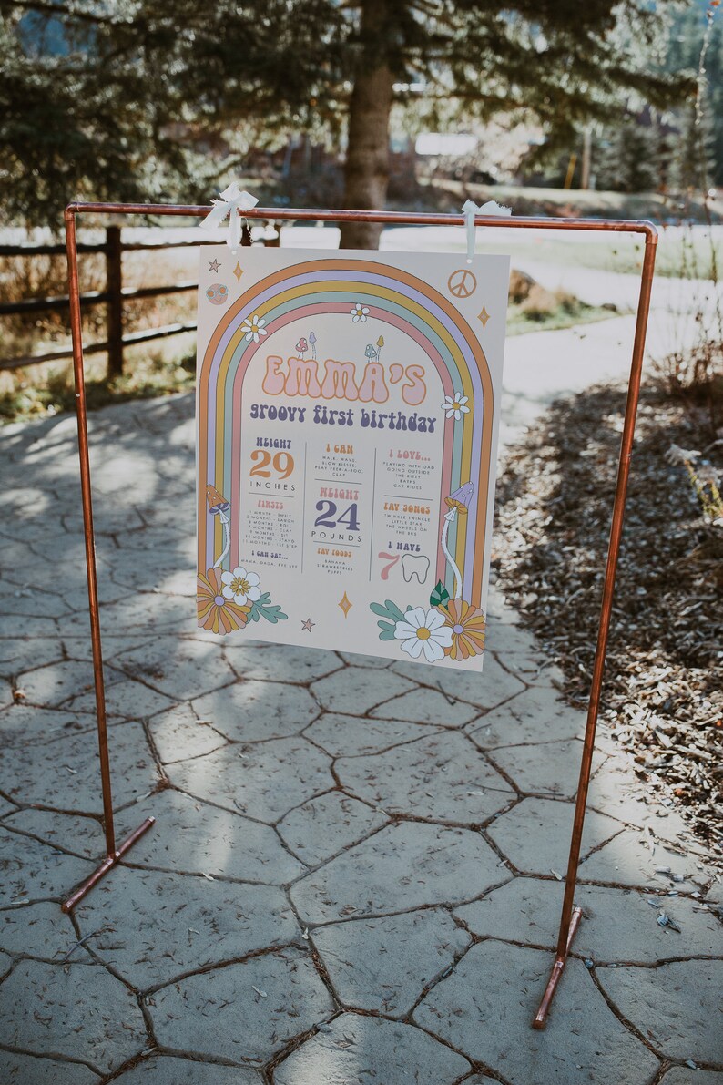 Groovy Food Sign Groovy One Birthday Sign 70s Retro Hippie - Etsy