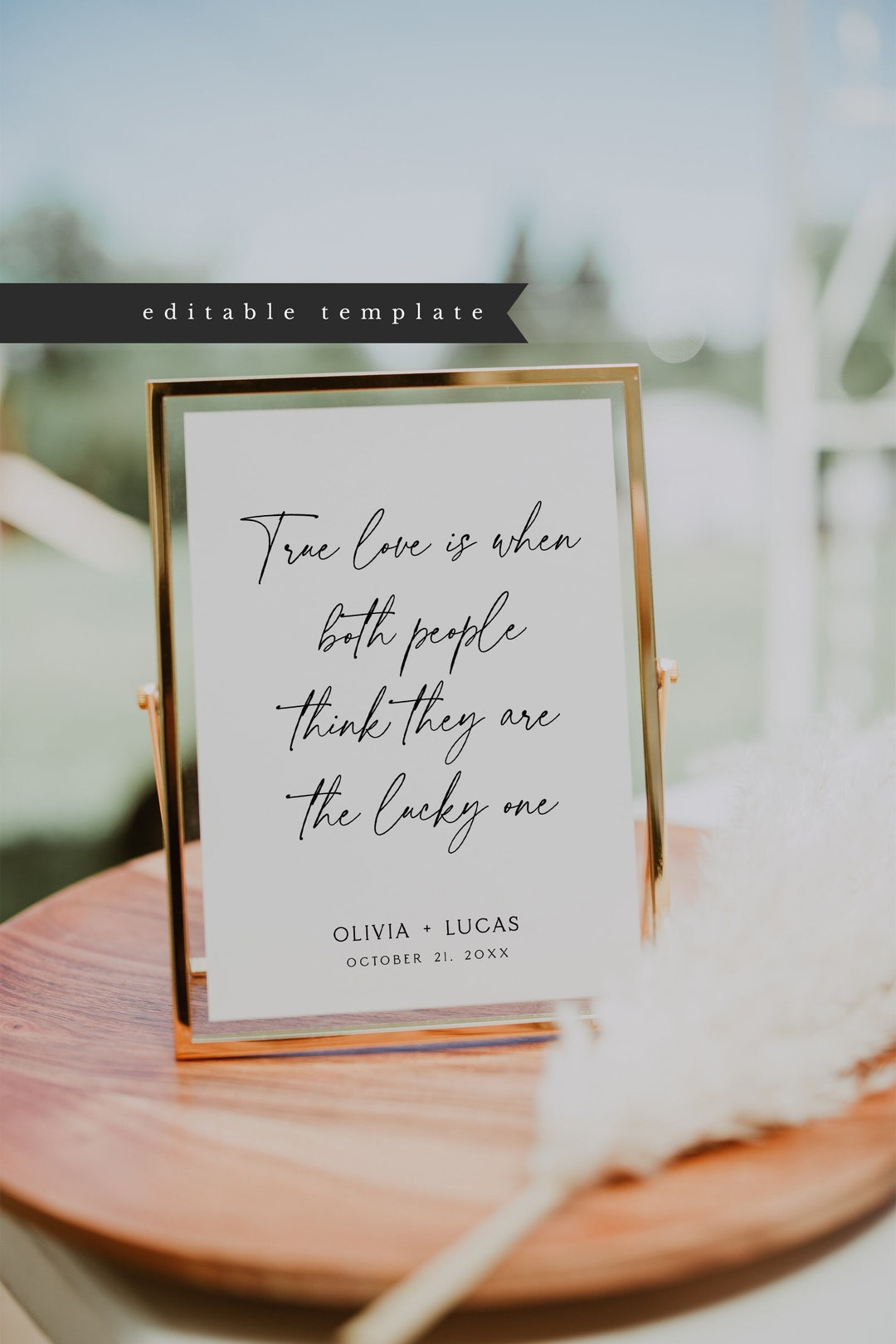 Minimalist Wedding Sign, True Love Sign, Wedding Sign Decor, Editable ...