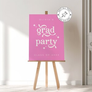 Editable Graduation Party Welcome Sign Template, Boho Graduation Party ...