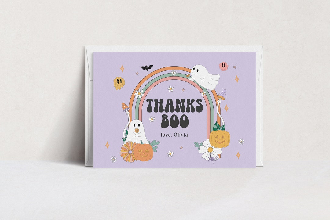 Editable Thanks Boo Thank You Card, A Little Boo Baby Shower, Spooky ...