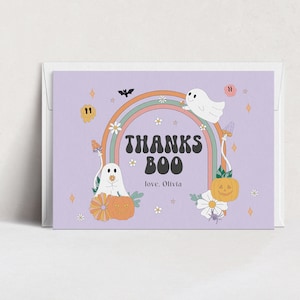 Editable Thanks Boo Thank You Card, A Little Boo Baby Shower, Spooky ...