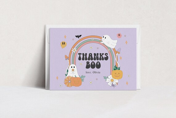 Editable Thanks Boo Thank You Card A Little Boo Baby Shower - Etsy