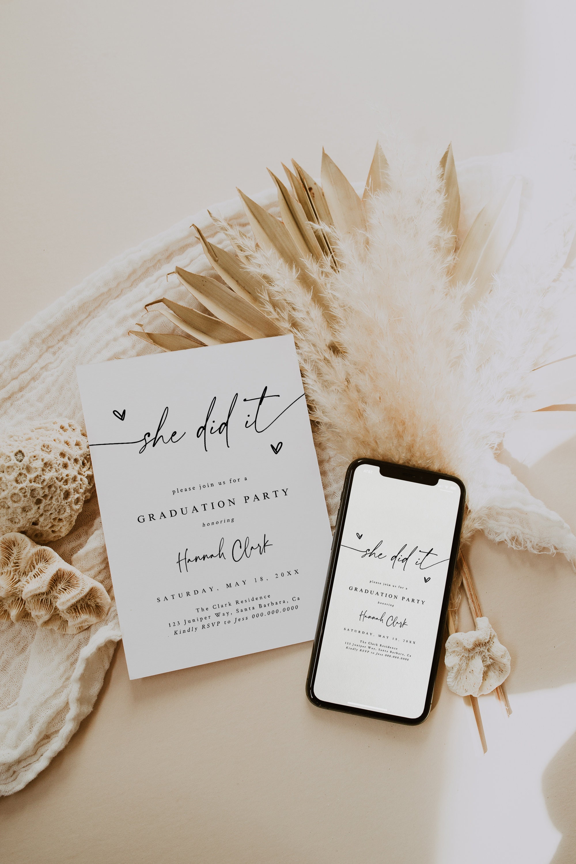 Minimalist Graduation Announcement Graduation Party - Etsy