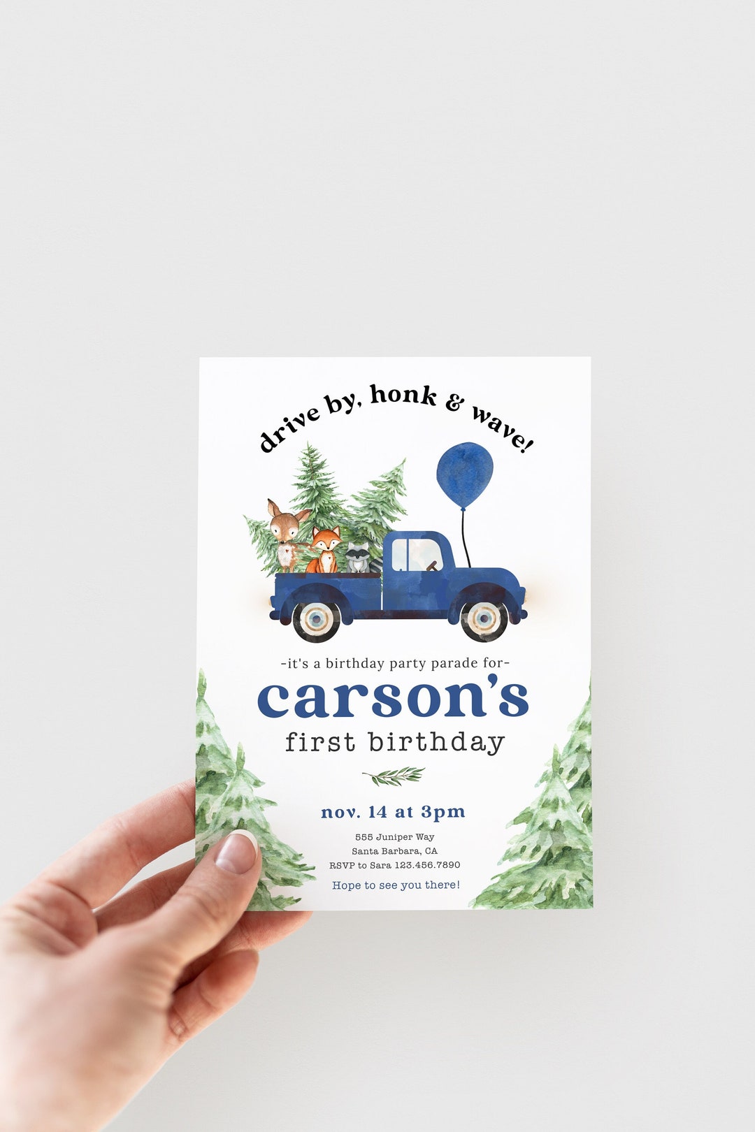 Winter Woodland Drive by Birthday Parade Invitation, Drive Through ...