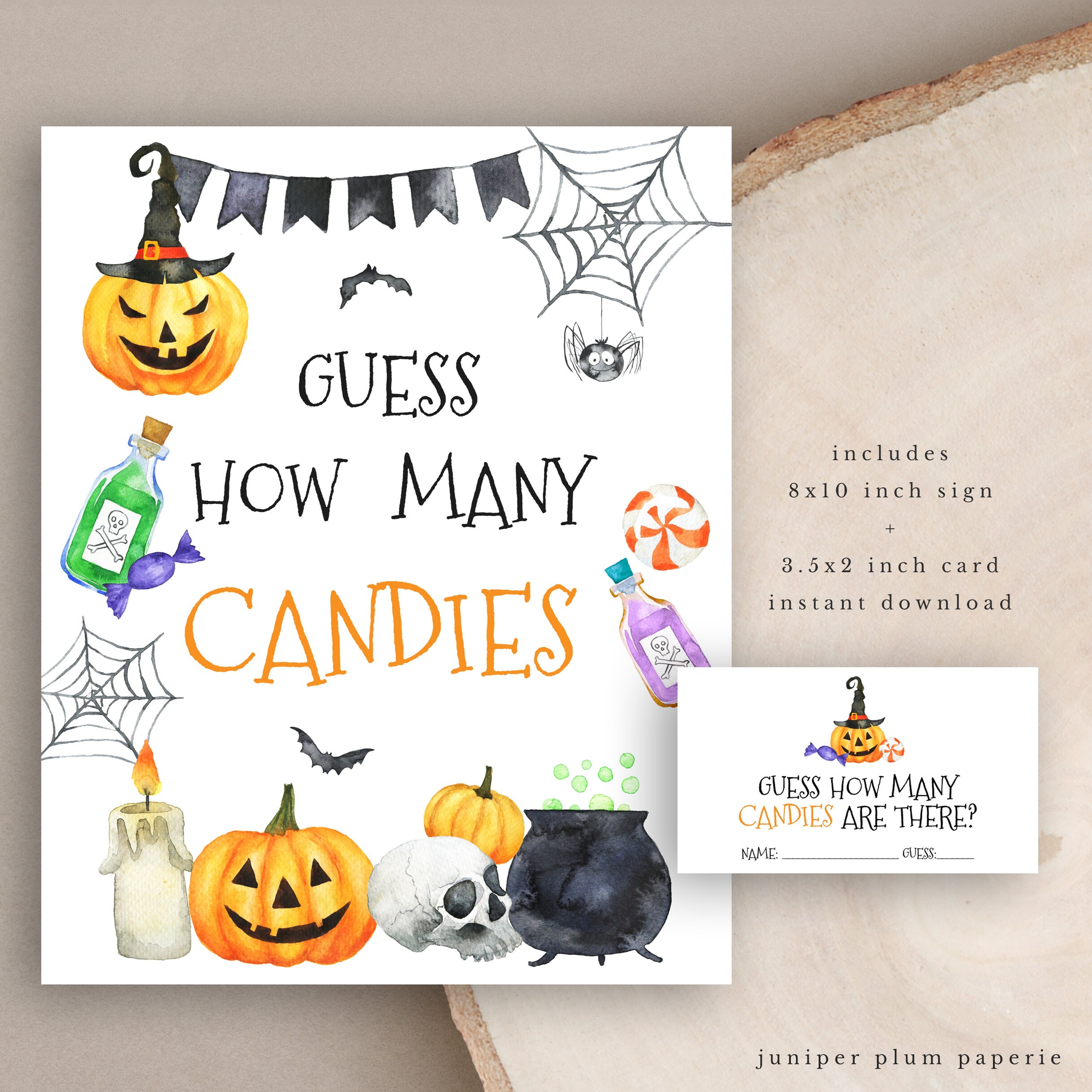 Halloween Baby Shower Candy Guessing Game Pumpkin Baby Shower - Etsy