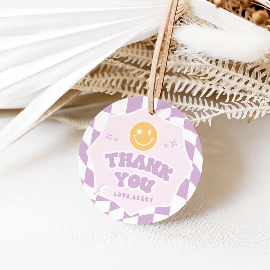 Editable Smiley Face Birthday Favor Tag, Smiley Face Birthday Favor ...