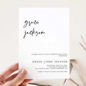 Senior Graduation Party Invitation Template, Editable Graduation ...