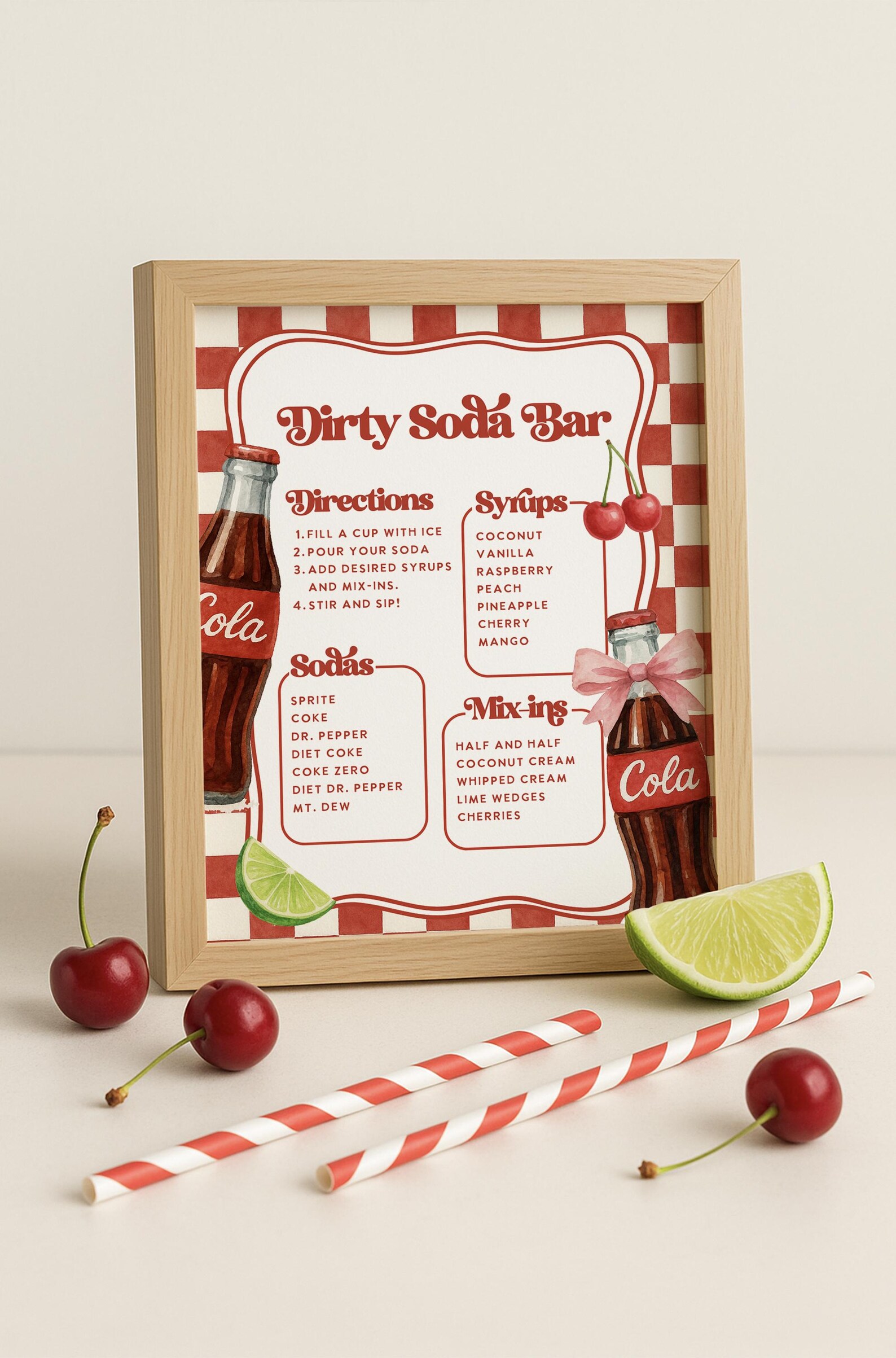 Soda Theme Baby Gender Reveal Party Invitation, He or She Gender Reveal ...