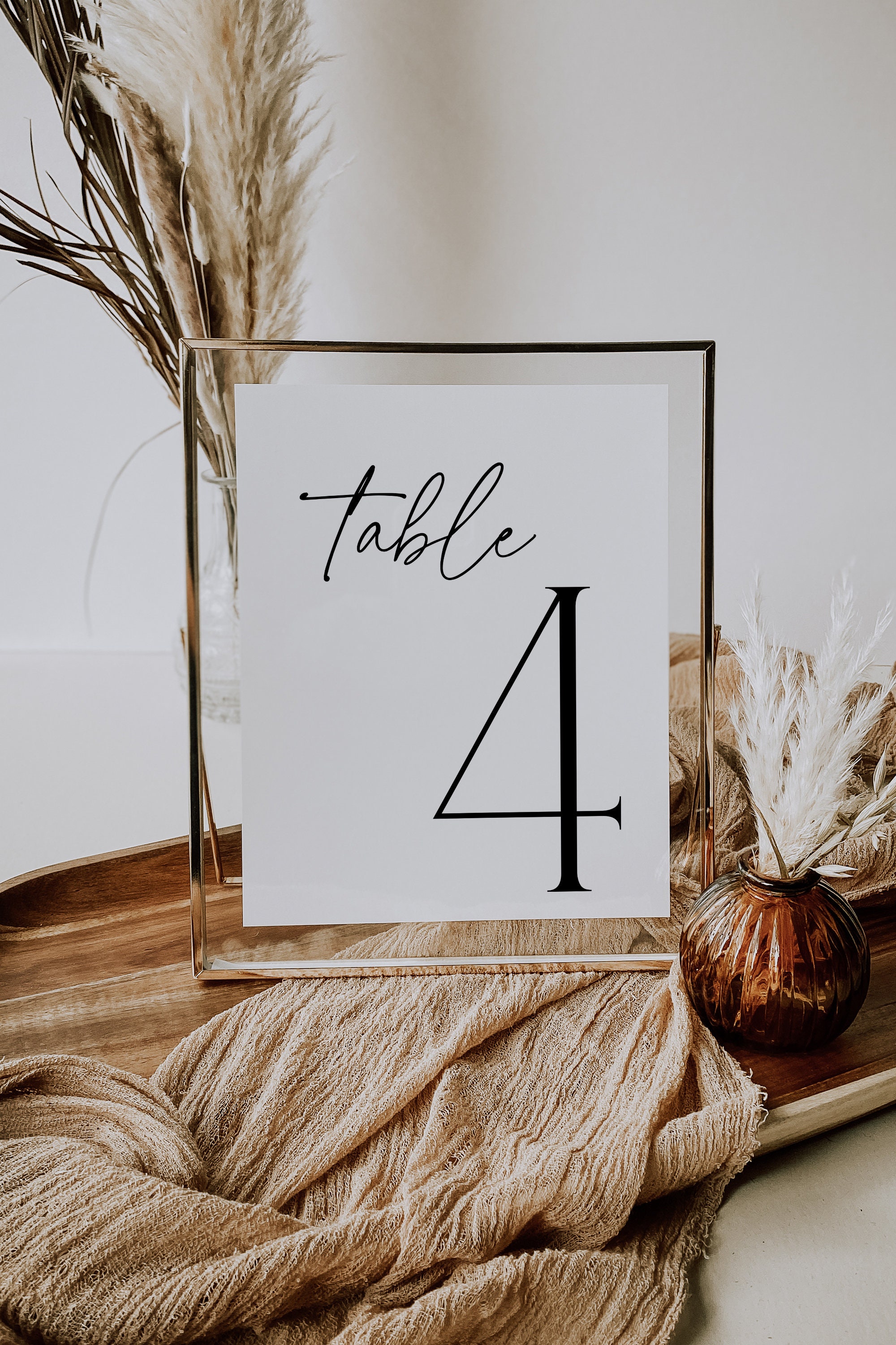 Minimalist Wedding Table Numbers | Modern Wedding Table Number ...