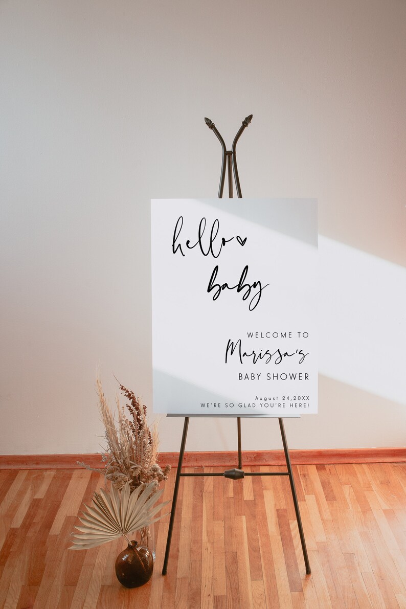 Boho Baby Shower Welcome Sign Neutral Shower Welcome Sign - Etsy