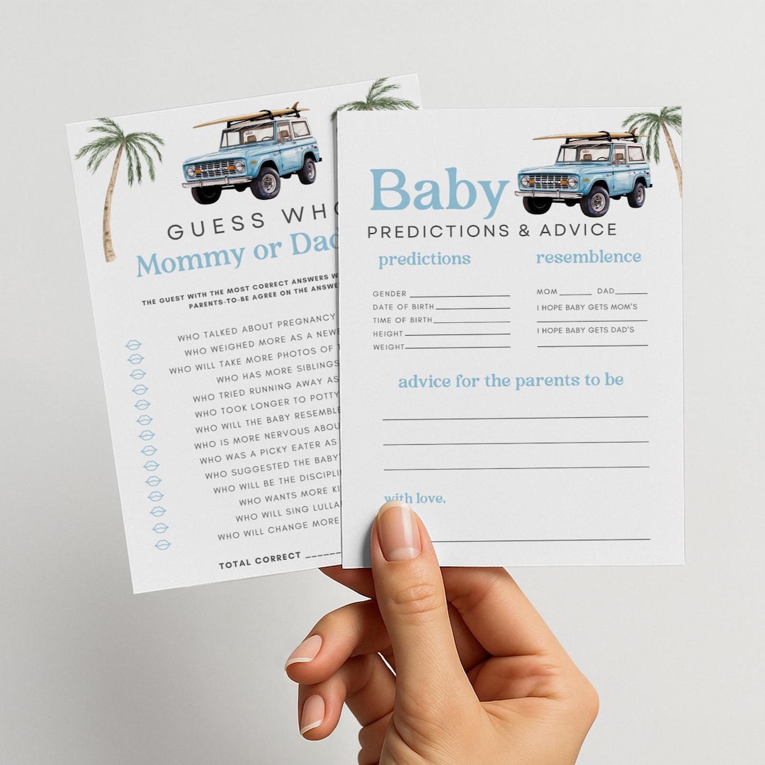 Boy Baby Shower Games, Baby Predictions Advice, Mommy or Daddy Game ...
