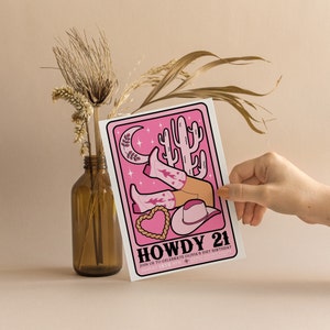 Howdy 21st Birthday Party Template, Editable Cowgril Boots Birthday ...