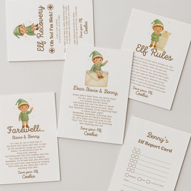 Elf Letter Bundle | Editable 5x7 Elf Notes Canva Template | Elf ...