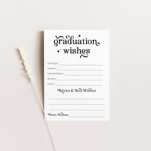 Modern Graduation Wishes Card Template, Editable Graduation Advice ...