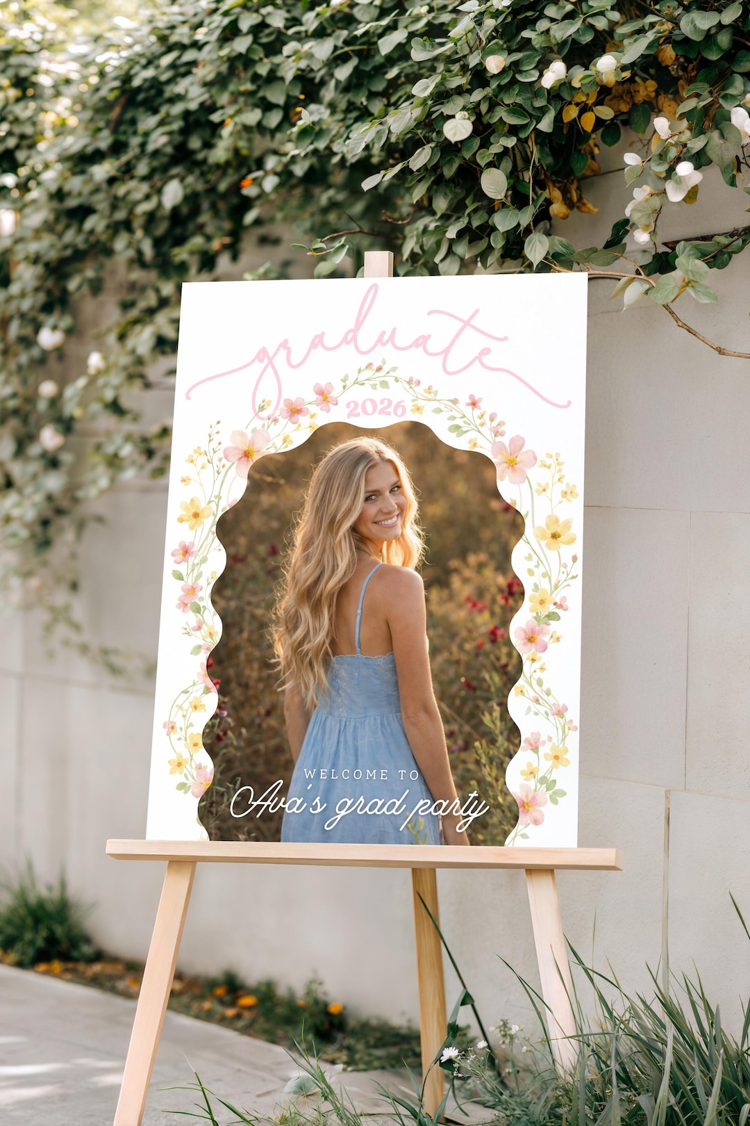 Graduation Welcome Sign Template, Wildflower Grad Party Sign, Photo ...