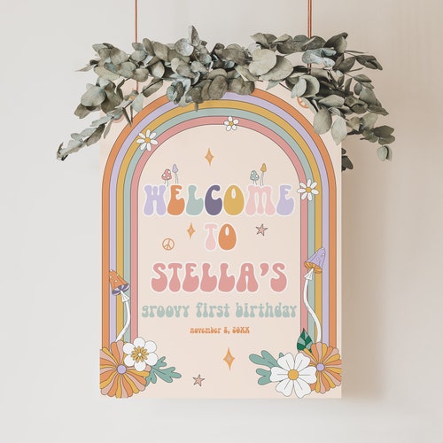 Groovy Birthday Sign Tattoo Station 70s Retro Hippie Daisy - Etsy