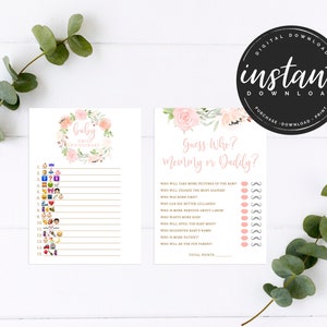 Floral Baby Shower Games Bundle, Floral Baby Shower Games, Instant ...