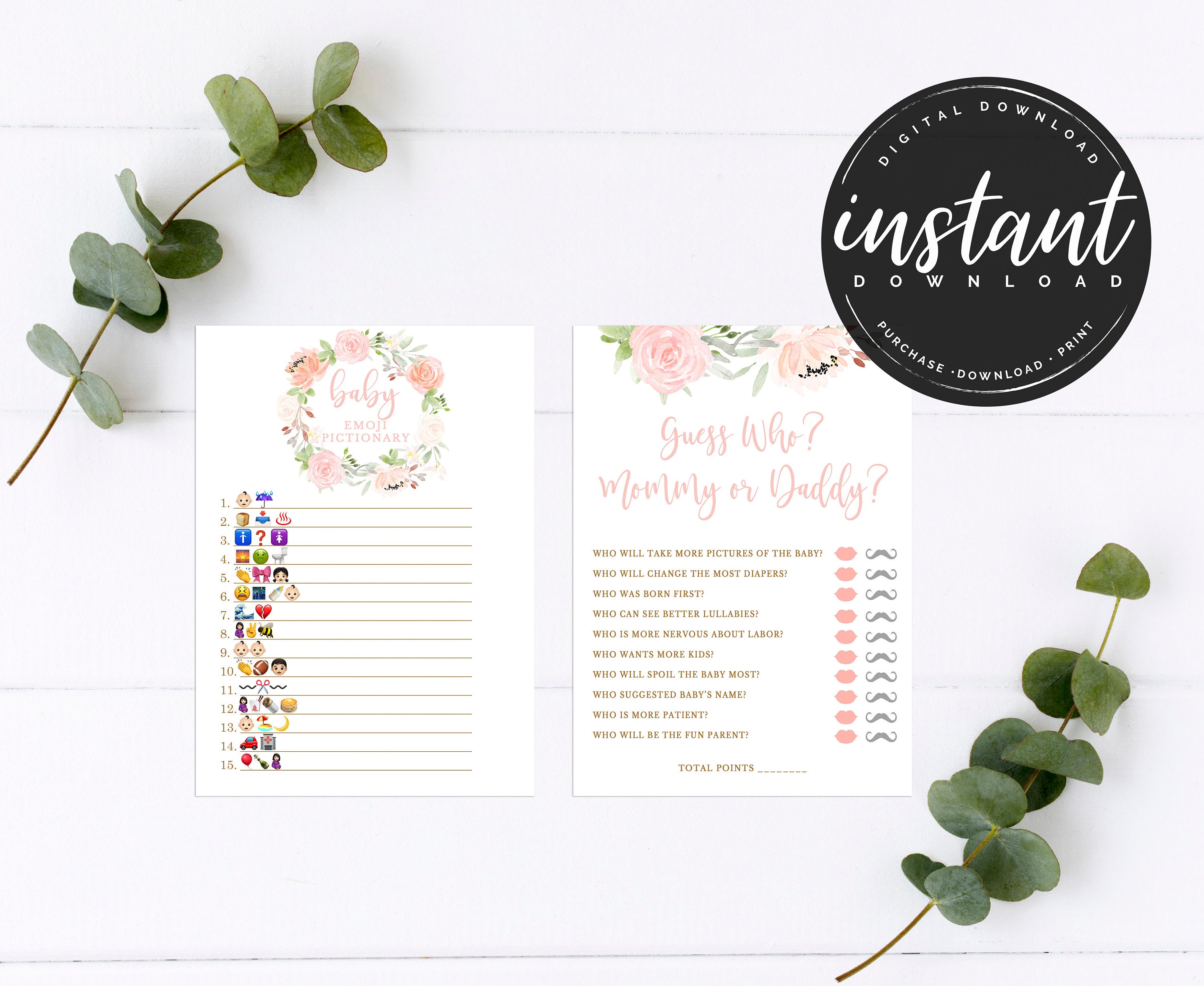 Floral Baby Shower Games Bundle Floral Baby Shower Games - Etsy