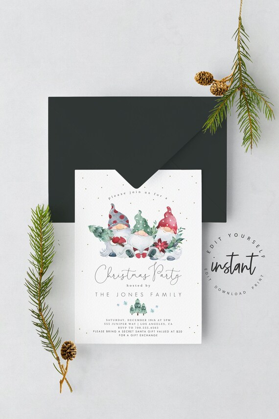 Christmas Party Invitation Holiday Party Invitation Christmas | Etsy