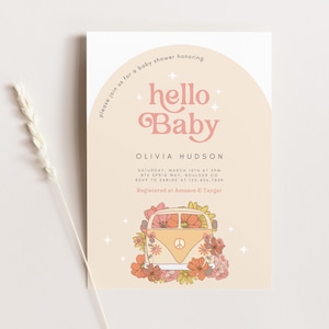 Groovy Baby Shower Welcome Sign, Girl Baby Shower Welcome, Boho Baby ...