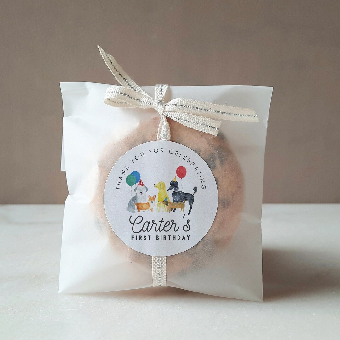 Puppy Birthday Favor Sticker Editable Template, Puppy Birthday, Dog ...
