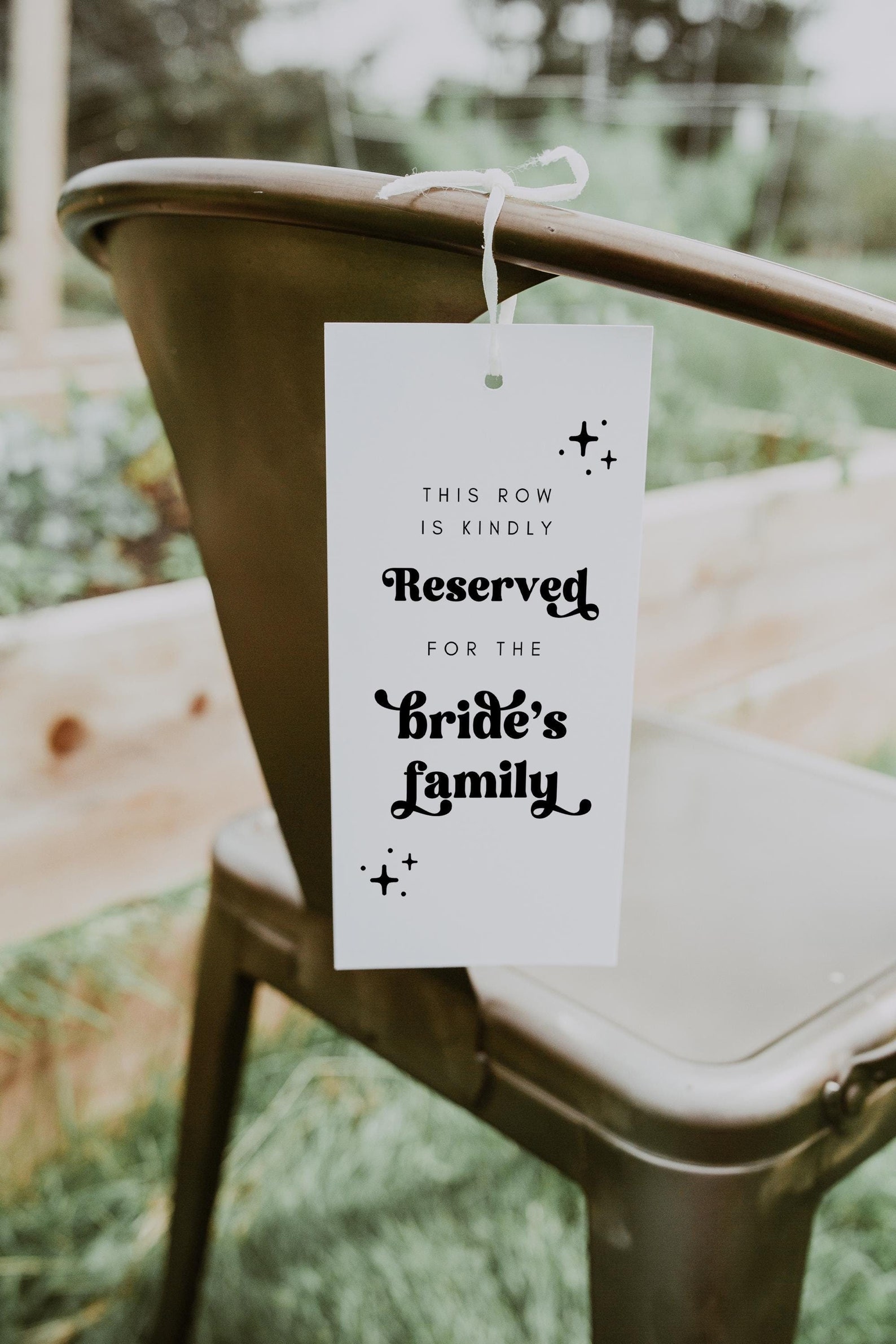 Editable Reserved Seat Tags, Wedding Reserved Chair, Reserved Seating ...