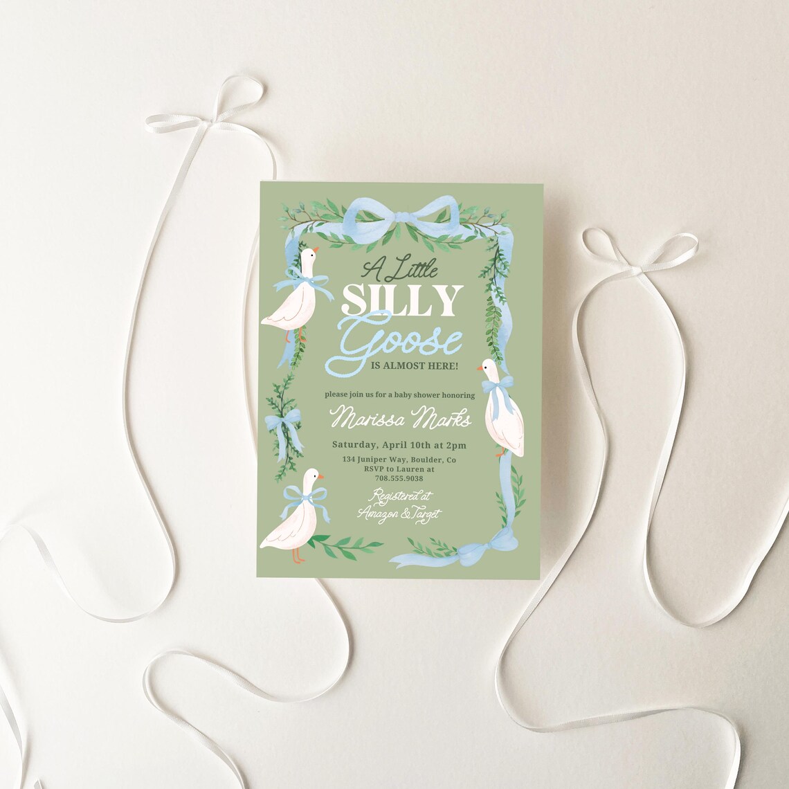 Silly Goose Baby Shower Sign – Editable Canva Template – Custom 8x10 ...