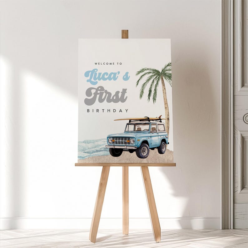 The Big One Birthday Stats Poster, Boy First Birthday Decor, Birthday ...