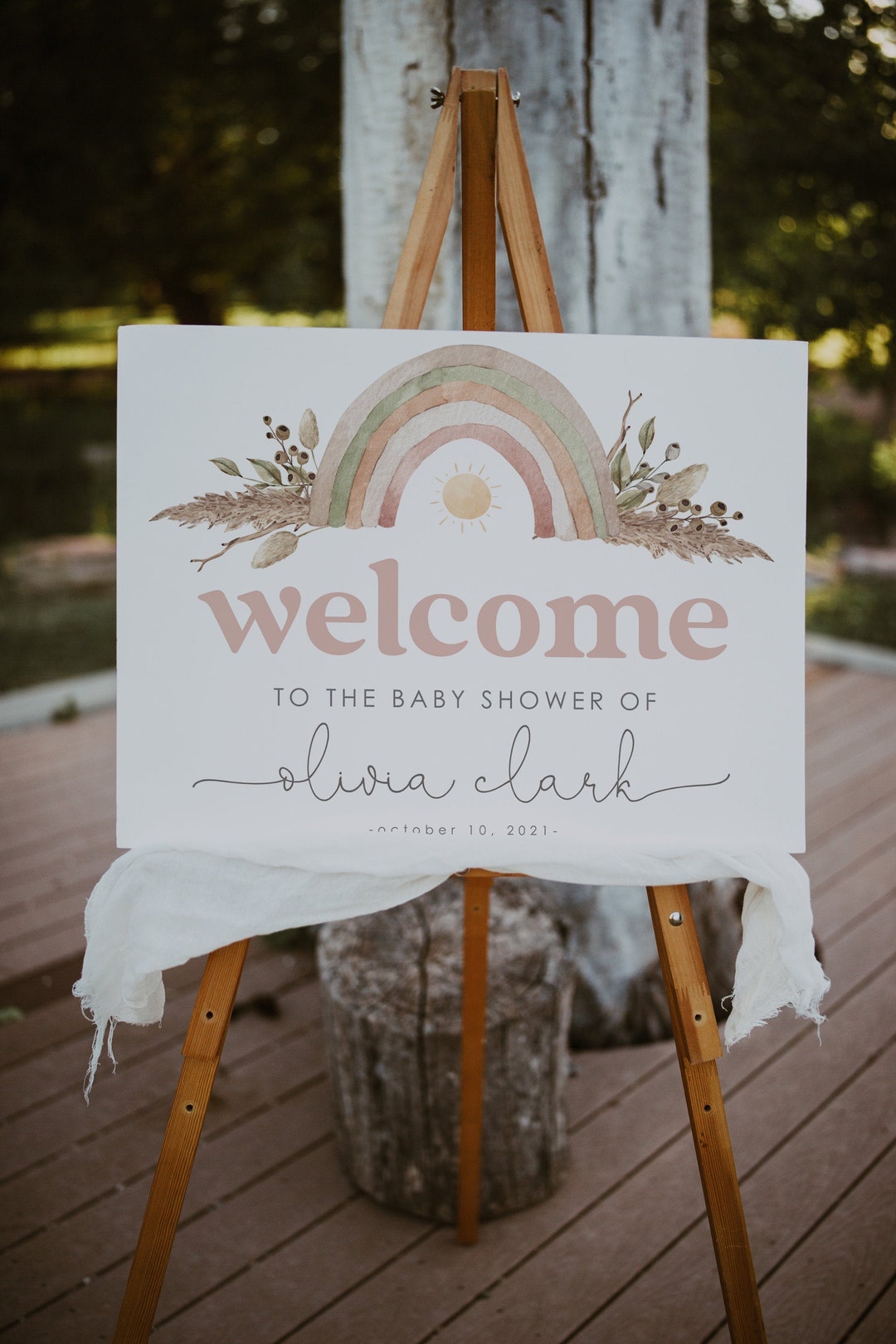 Rainbow Sunshine Welcome Sign, Rainbow Welcome Sign, Baby Shower Sign ...
