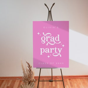 Hot Pink Graduation Welcome Sign Template, BOHO Graduation Party ...