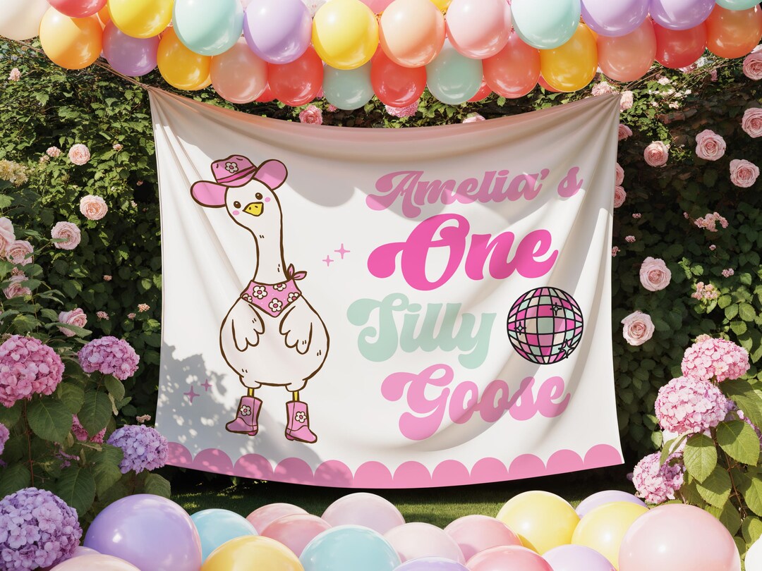 Girl Silly Goose Birthday Banner Template, Boy Silly Goose Birthday ...