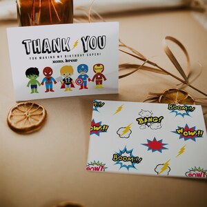 Superhero Thank You Template, Superhero Birthday Thank You Card ...