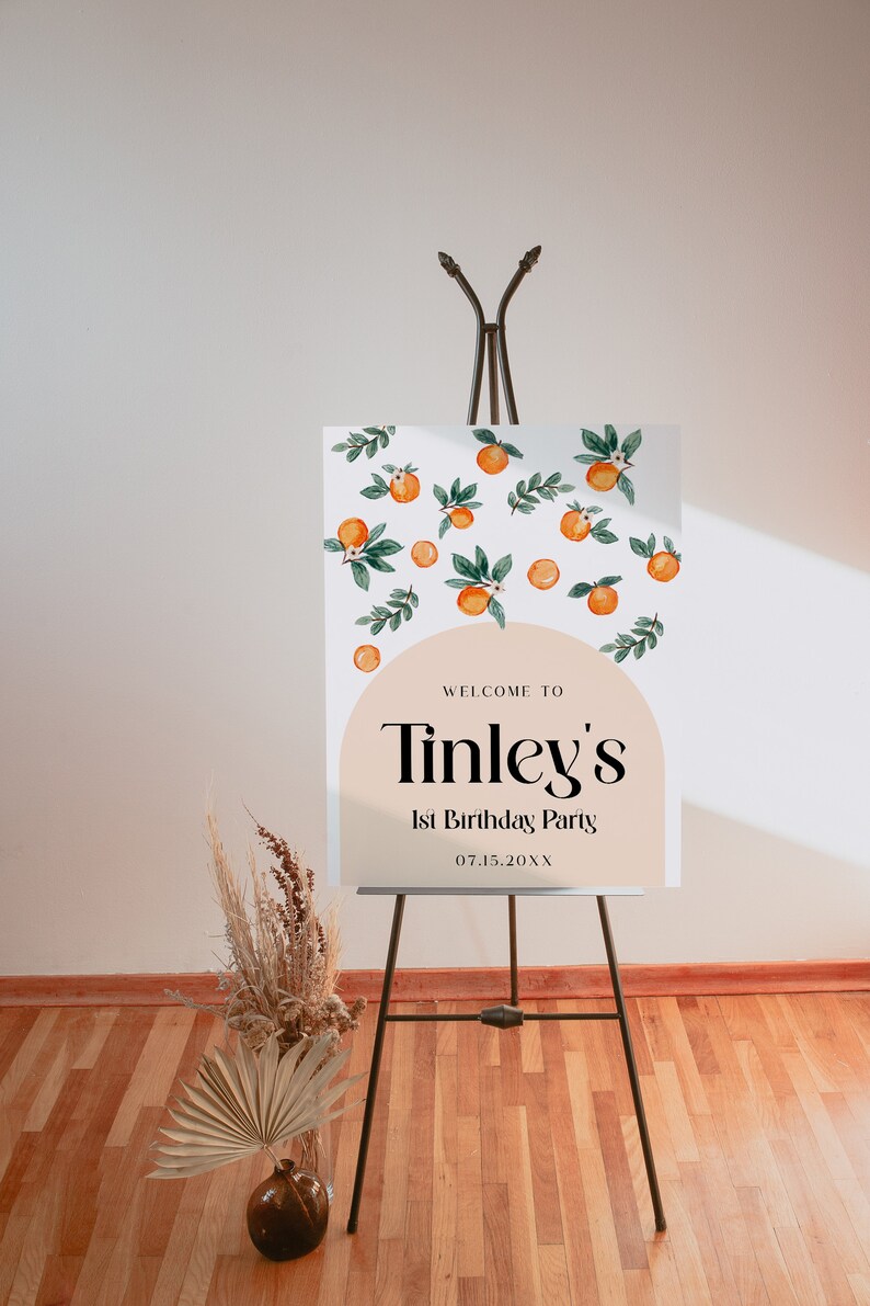 NORA Little Cutie Welcome Sign Template Clementine 1st - Etsy