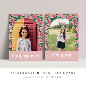 Pink Wildflower Graduation Welcome Sign Template, Editable Floral ...