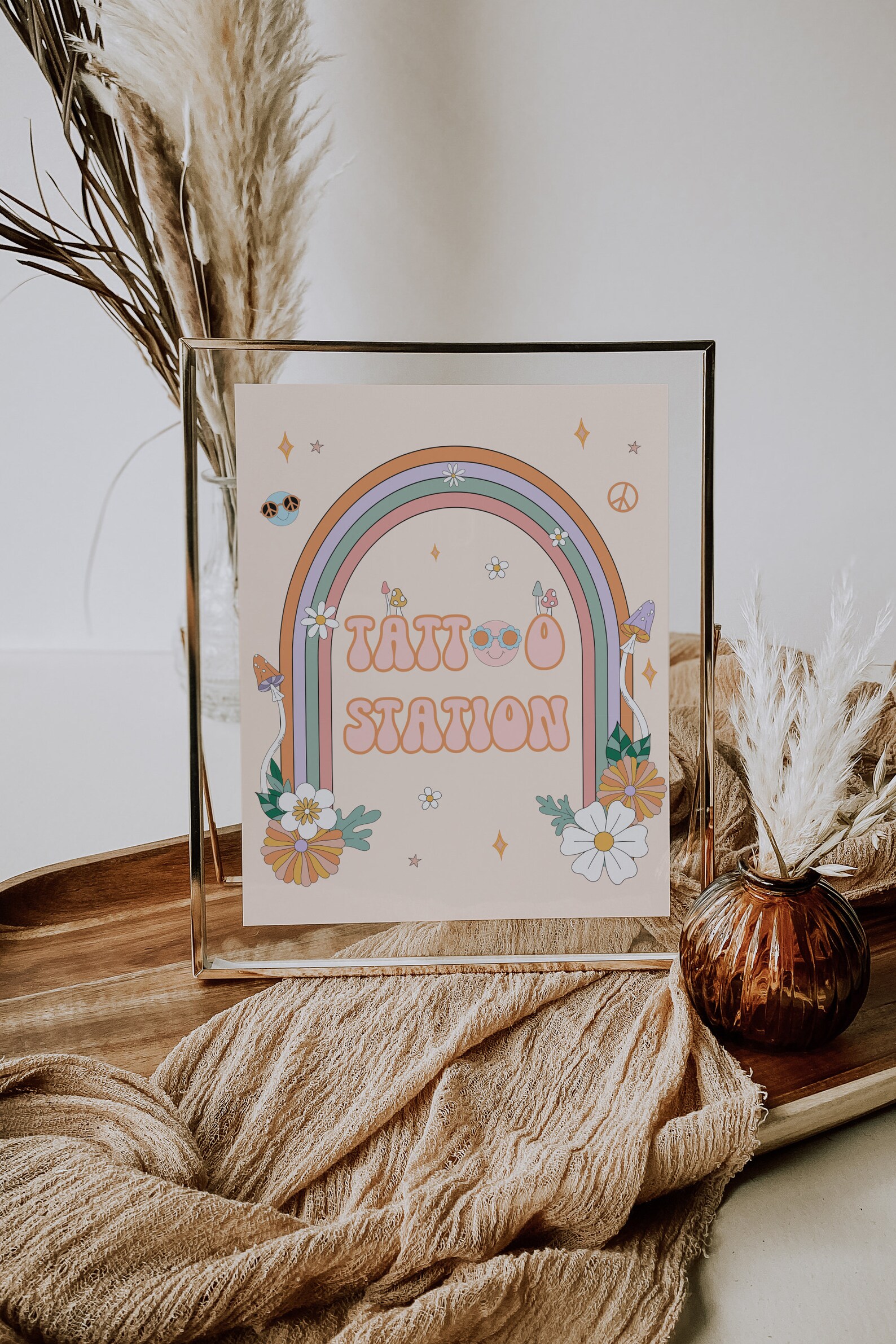 Groovy Food Sign Groovy One Birthday Sign 70s Retro Hippie - Etsy