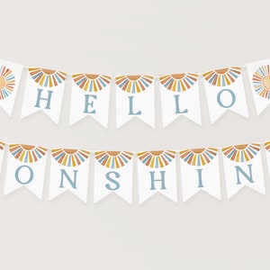 Editable Sunshine Favor Tag, Here Comes the Son Baby Shower, Boy Baby ...