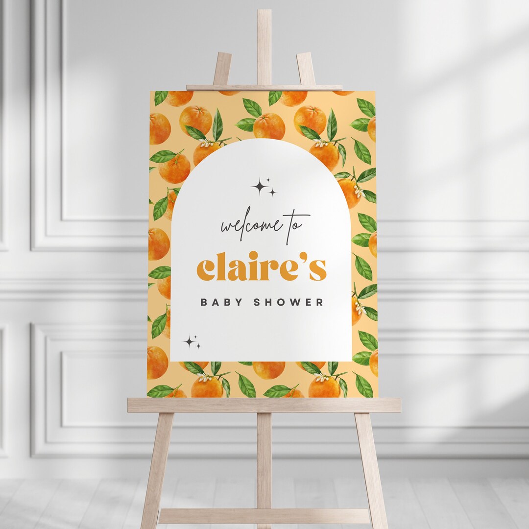 A Little Cutie Welcome Sign Editable Template, Gender Neutral Baby ...