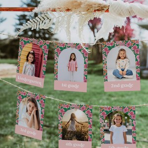 Wildflower Graduation Photo Collage Template, Graduation Party Decor ...