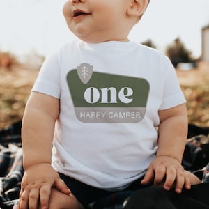 Happy Camper Photo Flags Birthday Milestone Stats Editable Canva ...