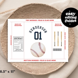Baseball Party Favor Chip Bag Modern Baseball Chips Wrapper Boy ...