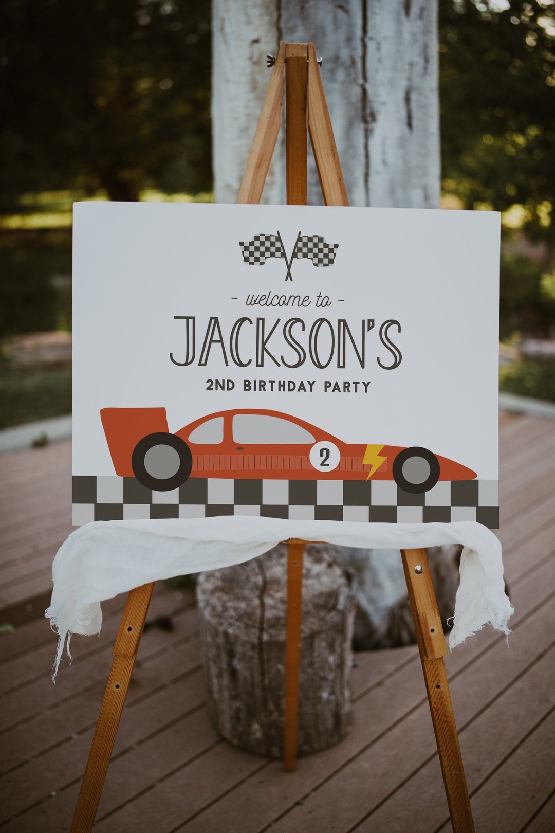 Racing Car Birthday Welcome Sign, Editable Sign Template, Race Car ...