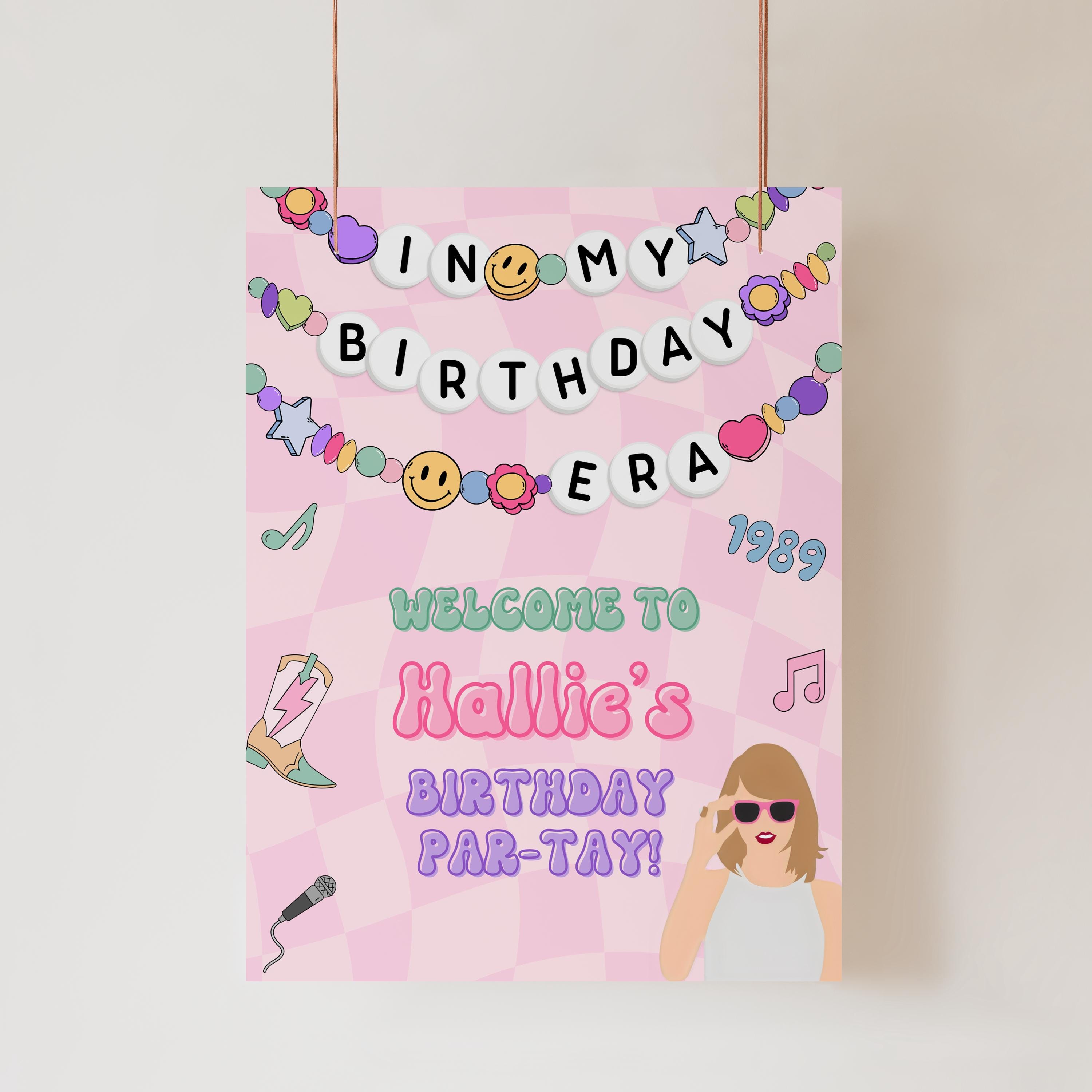 Era Birthday Welcome Sign, Birthday Era Party Welcome, Music Tour Movie ...