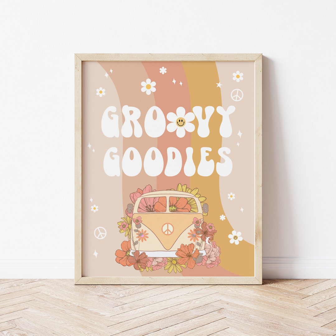 Groovy Goodies Sign, Hippie Party Decor Groovy Birthday Sign, Daisy ...