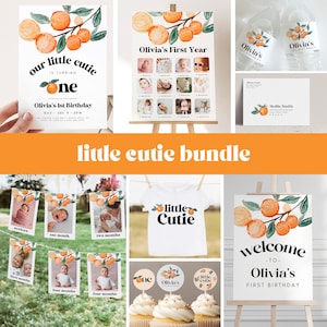 Little Cutie Birthday Welcome Sign, Editable Little Cutie Welcome ...