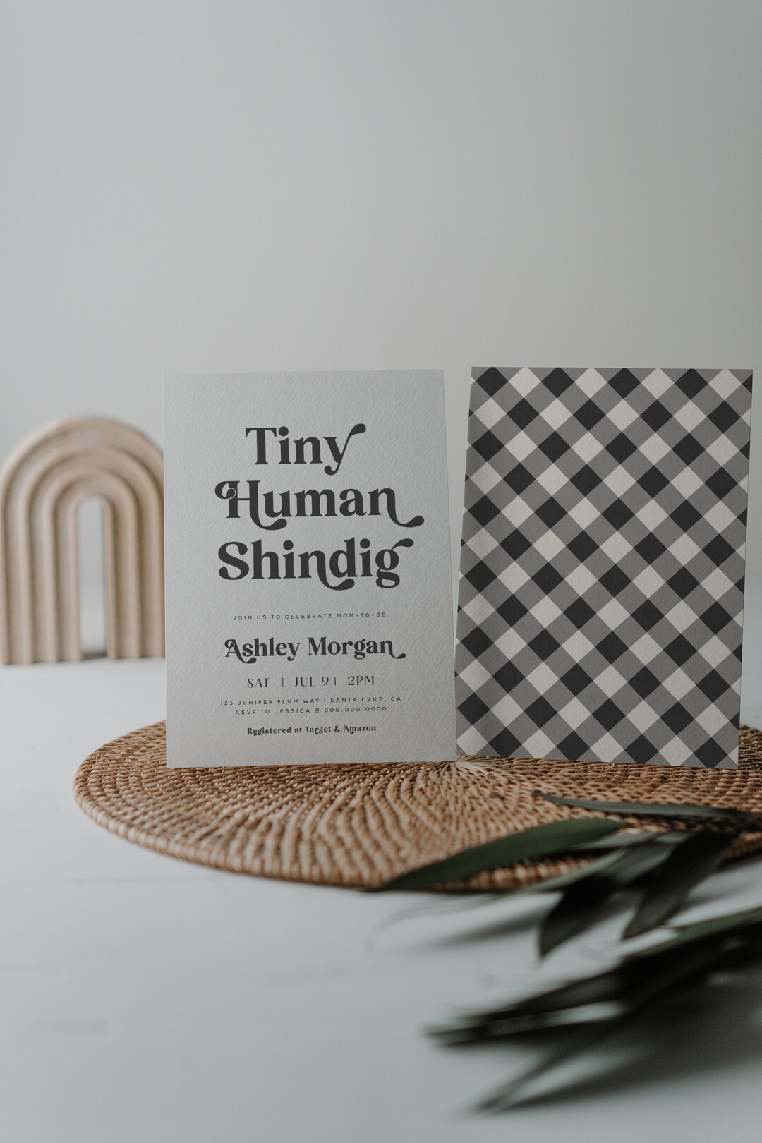 Tiny Human Shindig Baby Shower Invite, Editable Minimalist Baby Shower ...